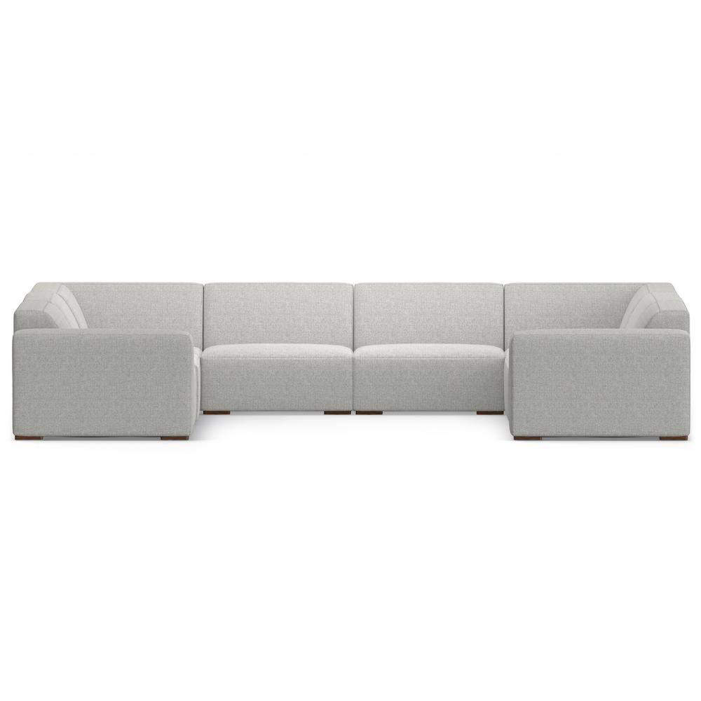 Simpli Home Rex 114 inch Straight Arm Tightly Woven Performance Fabric ...
