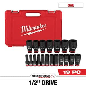 Milwaukee SHOCKWAVE 3/8 in. Drive SAE Standard 6 Point Impact Socket Set (6-Piece) 49-66-7035 ...