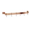 Enclume Handcrafted 24 in. Brushed Copper Easy Mount Wall Rack with 6 ...