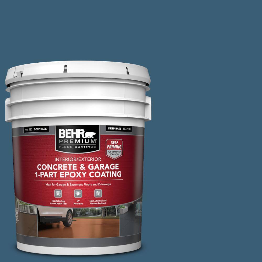 BEHR PREMIUM 5 gal. #S490-7 Superior Blue Self-Priming 1-Part Epoxy ...