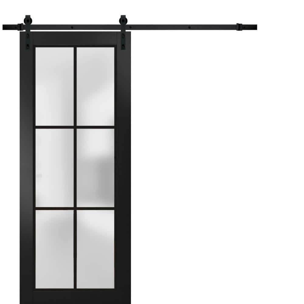 Sartodoors Assembly Required 42 in. x 84 in. 1-Panel Frosted Glass ...