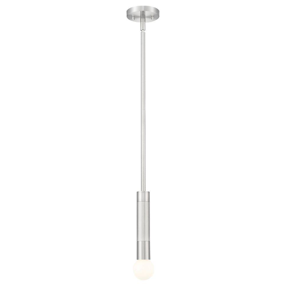 Stari 60-Watt 1 Light Rod Hung Brushed Nickel Mini Pendant Light with ...