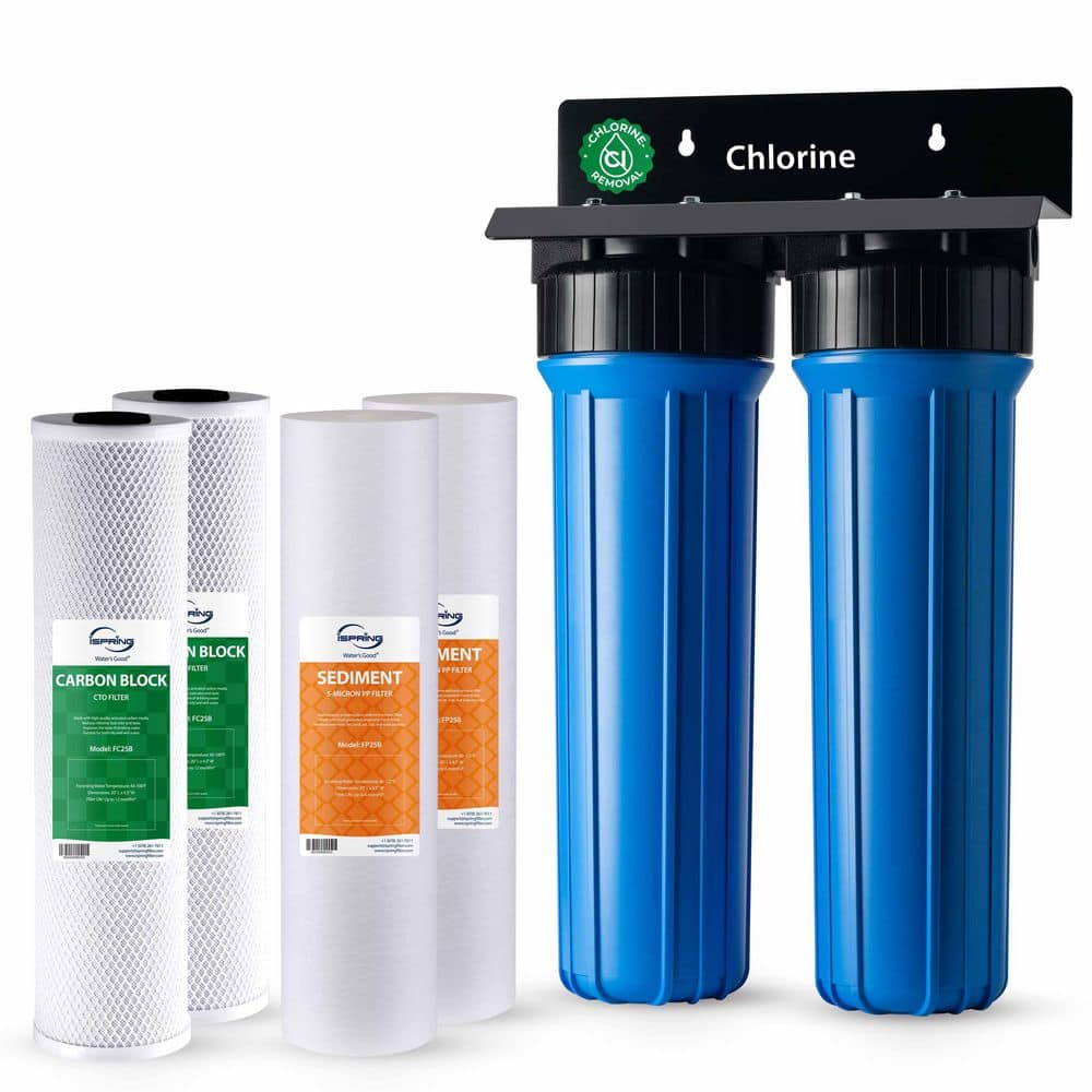 ISPRING WGB22B 2-Stage Whole House Water Filter System, Reduces ...