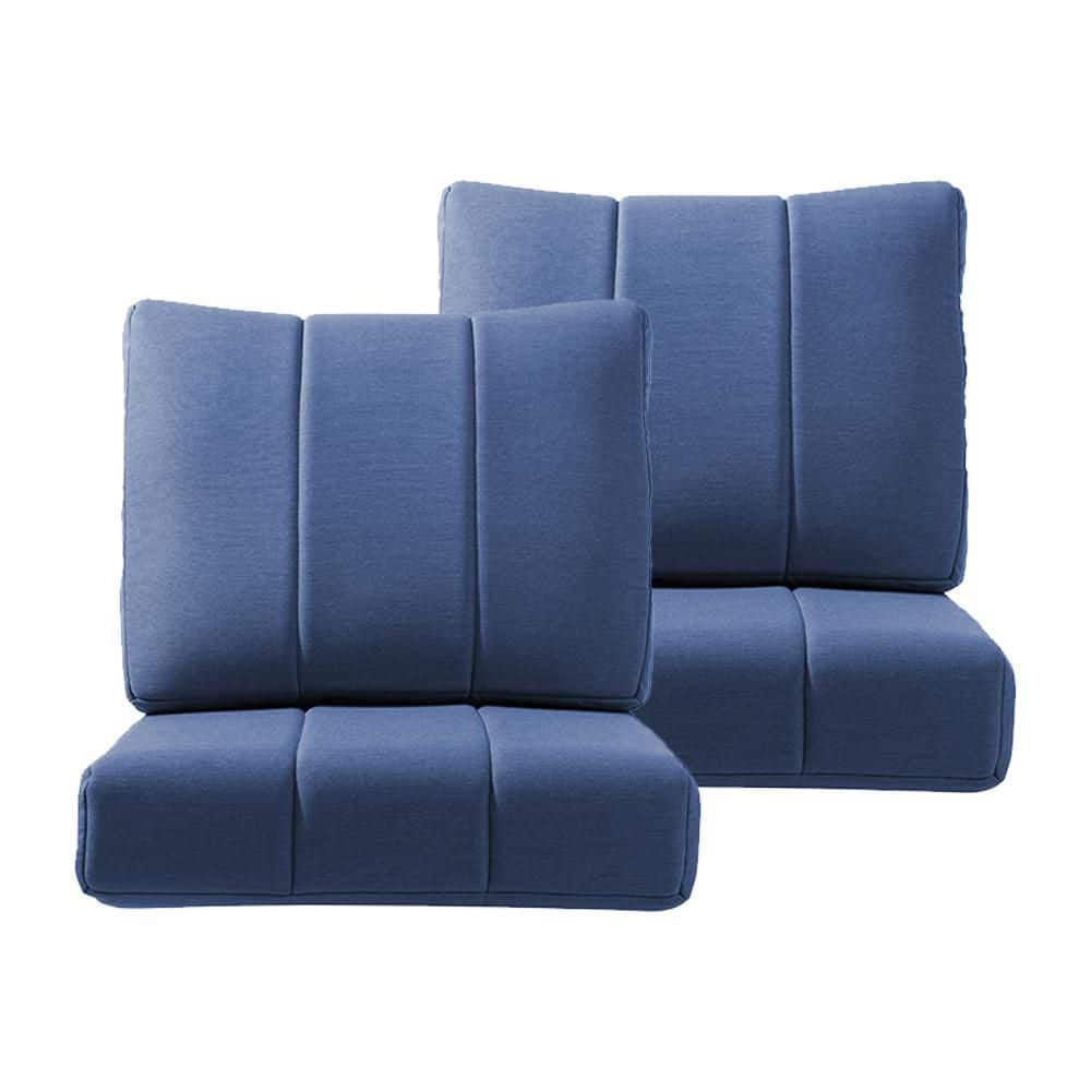 Pocassy Light Relax Blue 24 x 24 Outdoor 4-Piece Deep Seating Outdoor ...