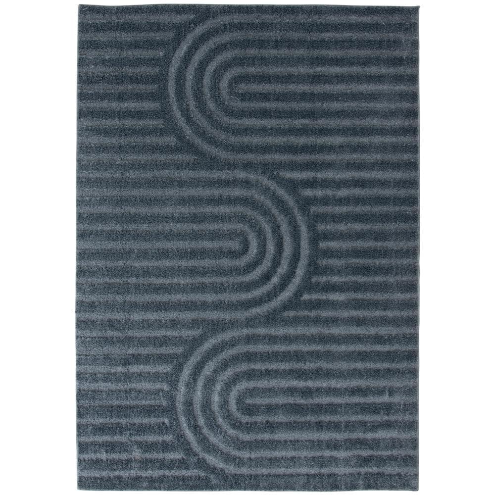 StyleWell Oathil Stone Blue 9 ft. x 12 ft. Geometric Area Rug AT912.249 ...