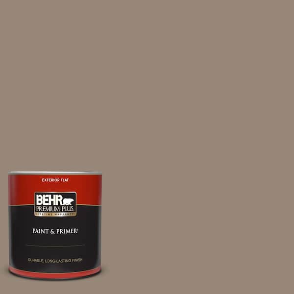 BEHR PREMIUM PLUS 1 qt. #PPU5-06A Light Truffle Flat Exterior Paint ...
