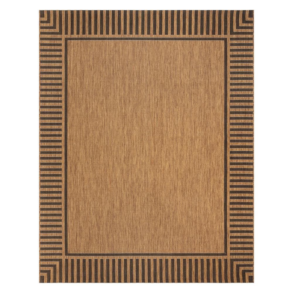 Gertmenian Paseo Kiano Chestnut/Black 5 ft. x 7 ft. Striped Border ...