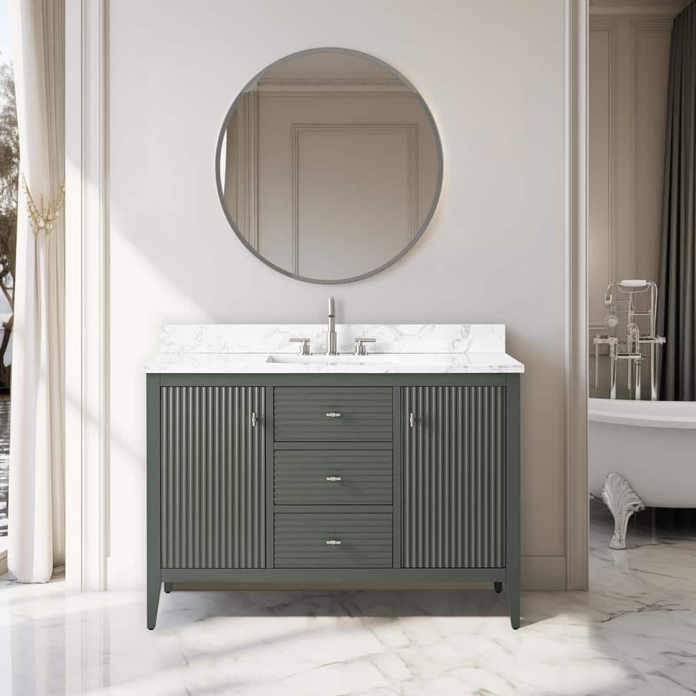 Vanity Art 48 in. W x 22 in. D x 38 in. H Single Sink Bath Vanity ...