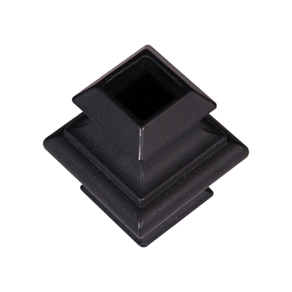 HOUSE OF FARA 1-3/8 in. D x 1-3/8 in. W x 2 in. L Black Metal Baluster ...