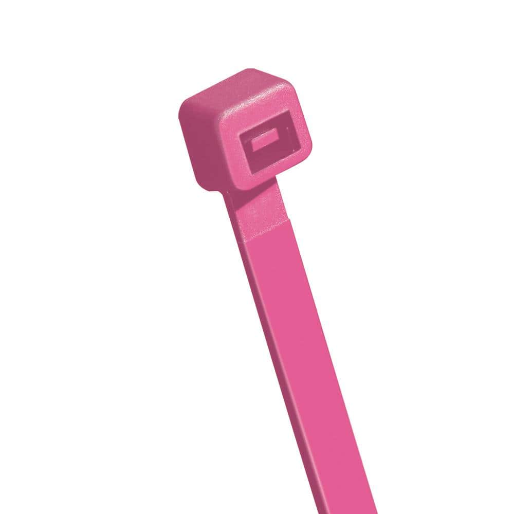 4 in. Miniature Standard UL 21 Rated Cable Zip Ties (40-Pack) (Pink) GT ...