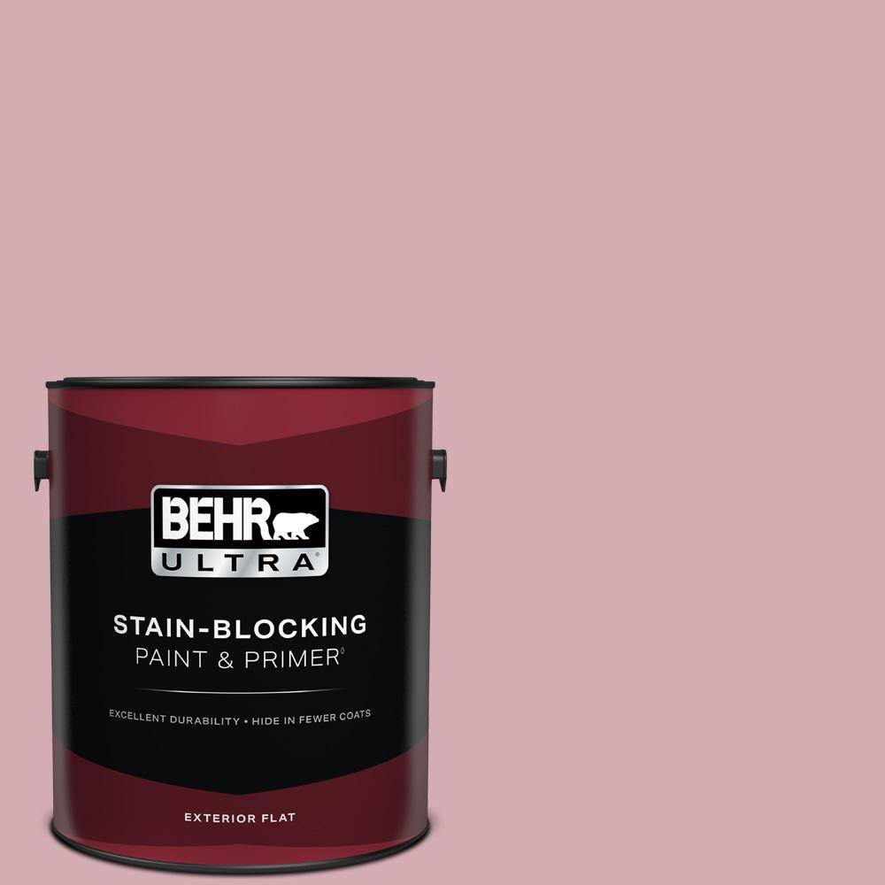 BEHR ULTRA 1 gal. #S130-3 Ballet Rose Flat Exterior Paint & Primer ...