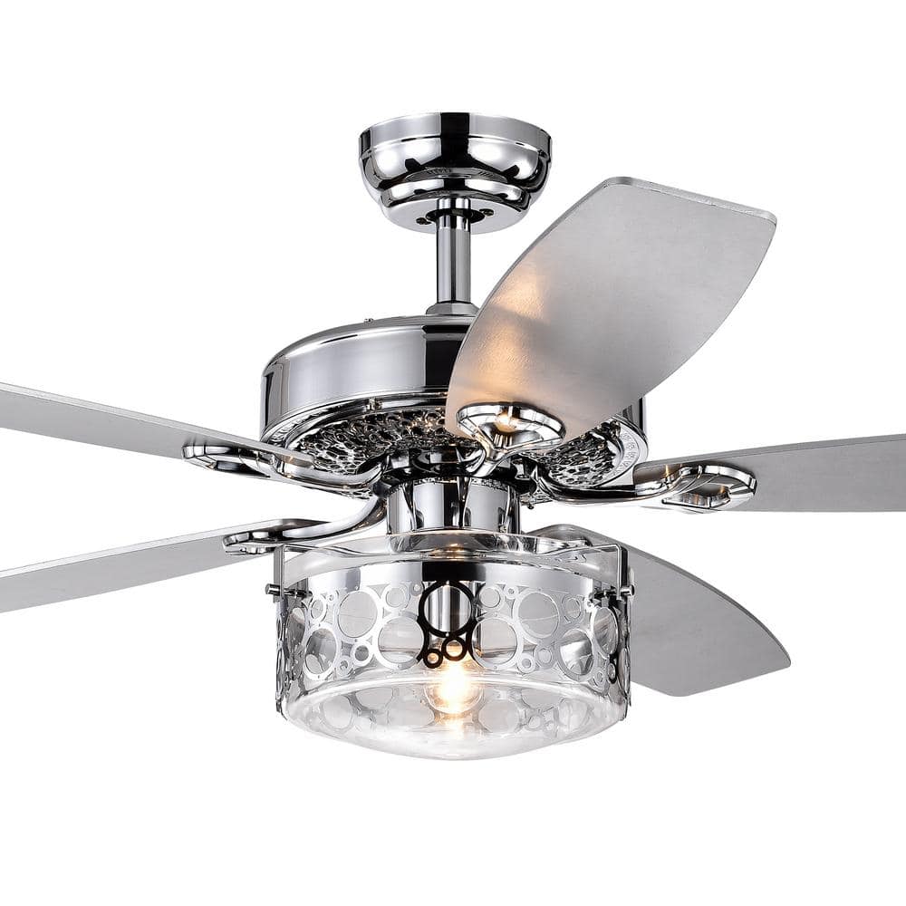 Warehouse of Tiffany Pamerine 52 in. Indoor Chrome Remote Controlled ...