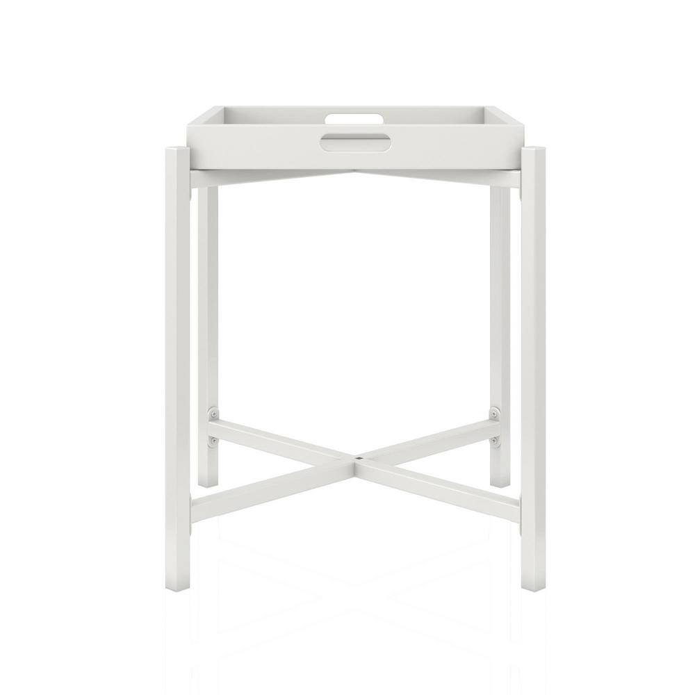 Ameriwood Home Merchiston End Table with Removable Tray Top, White ...