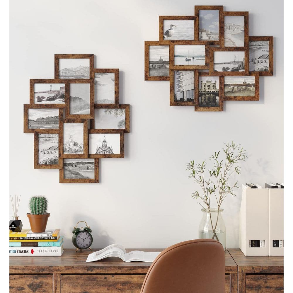 4 in. x 6 in Brown Collage Picture Frames, 10-Pack Wall Decor Set ...