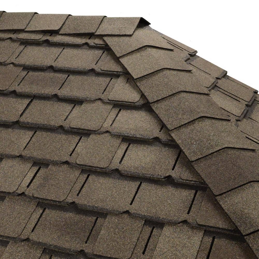 GAF Timbertex Aged Oak Premium Hip and Ridge Shingles (20 lin. ft. per ...