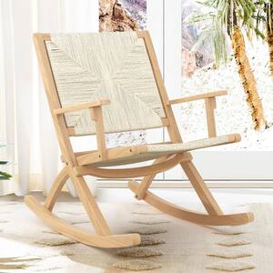 LUE BONA Beige Solid Wood Wicker Indoor Rocking Chair LB22CH0007-100 ...