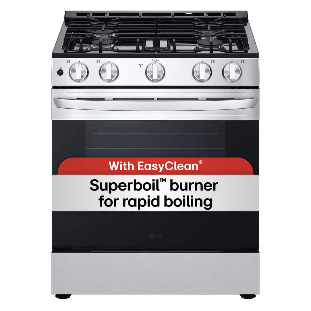 LG 30 in 5.8 cu. ft. 4 Burners Front Control Single Oven Gas Range in ...