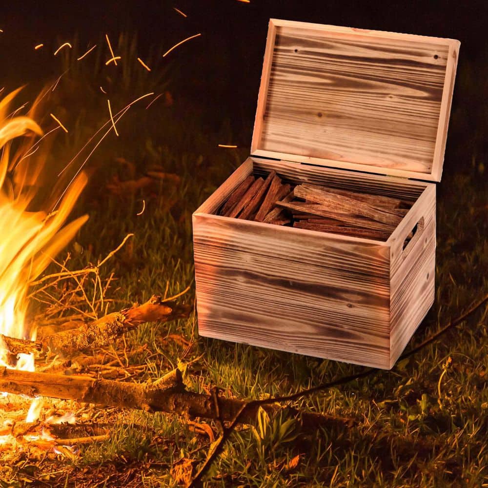 SereneVita 15 lb. Fatwood Fire Starter Sticks With Wooden Box, 100% ...