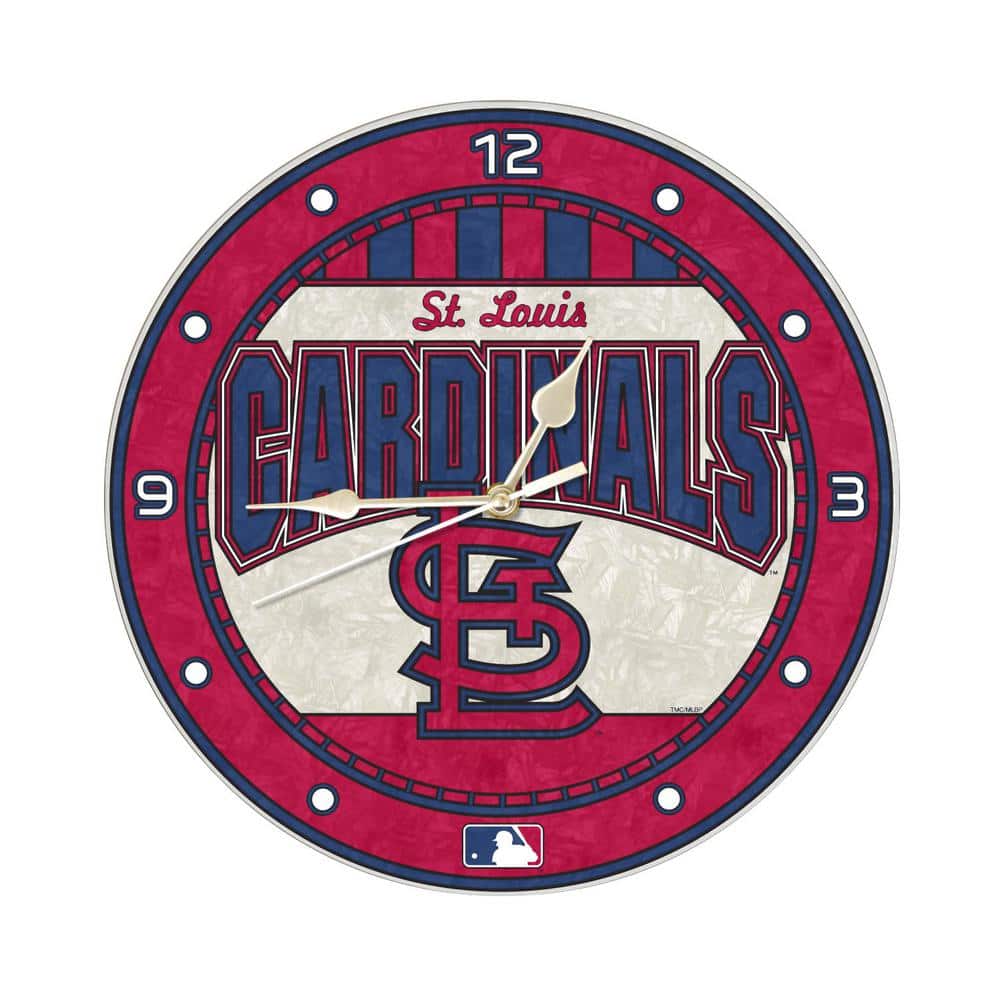 The Memory Company MLB -12 in. Novelty Cardinals Art Glass Clock MLB ...