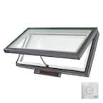 VELUX 44-1/4 in. x 26-7/8 in. Fresh Air Electric Venting Deck-Mount Skylight with Laminated Low ...