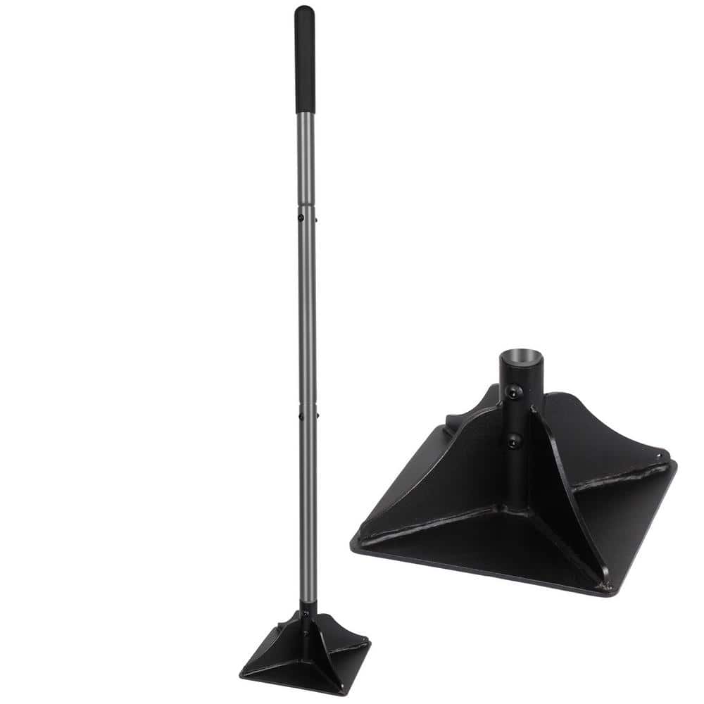 WaLensee 10 in. x 10 in. Steel Tamper with 48 in. Steel Handle Garden ...