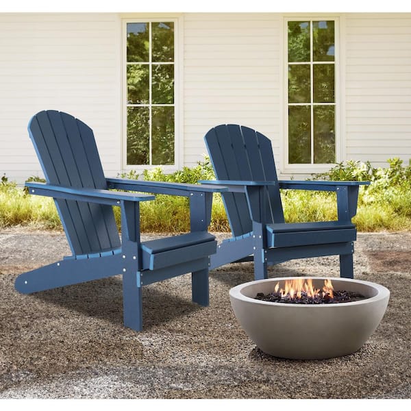 JUSKYS All Weather Lighter Blue Plastic Adirondack Chair (2-Pack ...