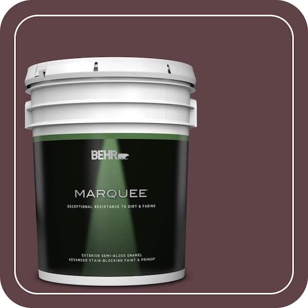 BEHR MARQUEE 5 gal. #110F-7 Deep Garnet Semi-Gloss Enamel Exterior ...