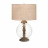 IMAX Brown 27 in. H Mahin Wood Glass Lamp 73412 - The Home Depot