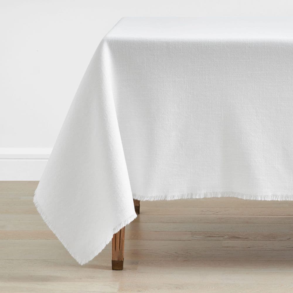 The Company Store Company Cotton Solid Fringe 70 in. W x 90 in. L White ...