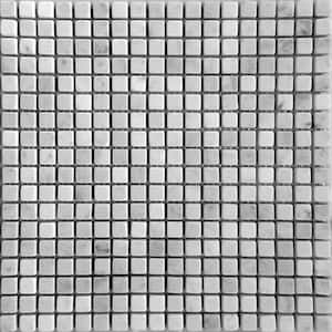 Apollo Tile Gray 4 in. x 5 in. Tumbled Mini Square Marble Mosaic Floor ...