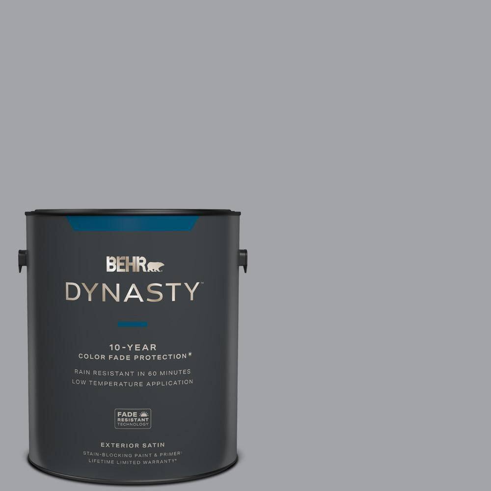 BEHR DYNASTY 1 gal. #N530-4 Power Gray Satin Enamel Exterior Stain ...