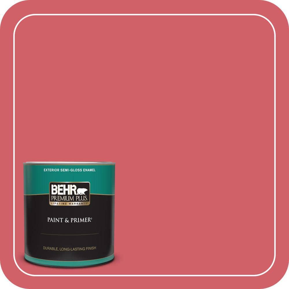 BEHR PREMIUM PLUS 1 qt. #140B-6 Italiano Rose Semi-Gloss Enamel ...