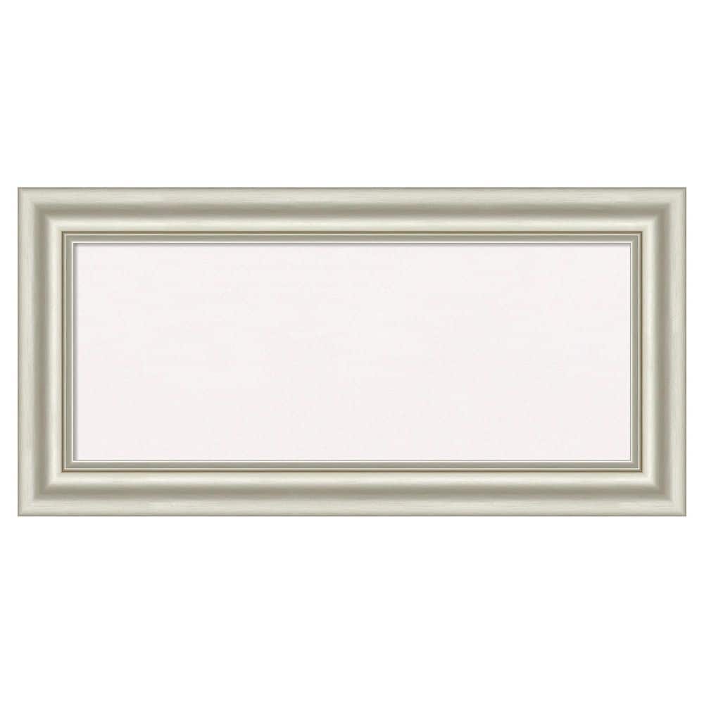 Amanti Art Sophia Silver 36 in. x 18 in., Poly Framed White Cork Memo ...