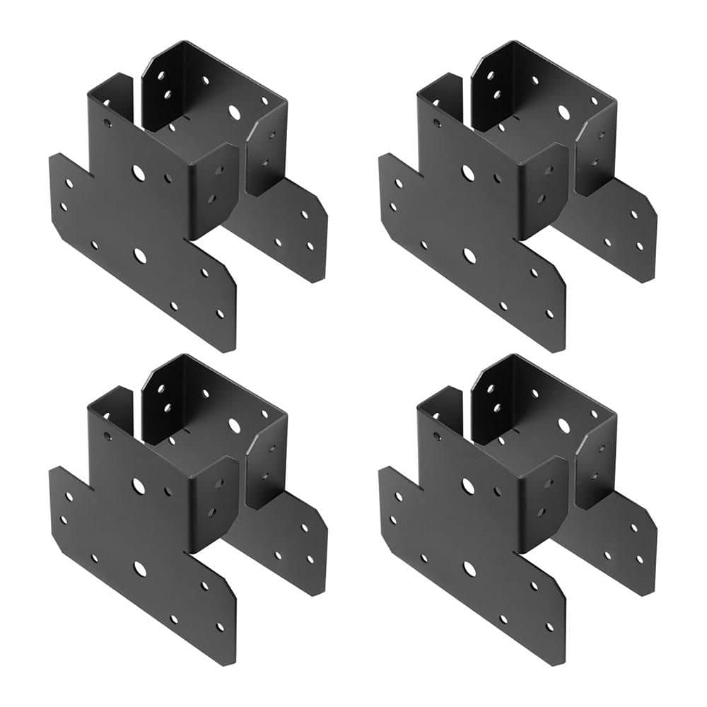 Afoxsos Carbon Steel Black Adjustable T Shape Post to Beam Connector ...
