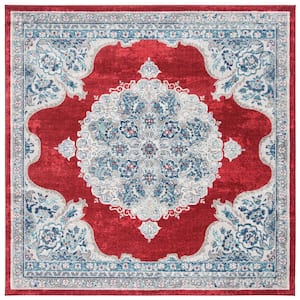 SAFAVIEH Brentwood Cream/Grey 5 ft. x 5 ft. Square Border Area Rug ...