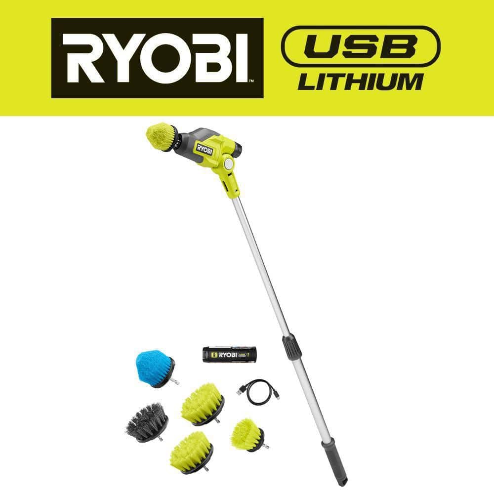 Reviews for RYOBI USB Lithium Telescoping Power Scrubber Kit with (2 ...