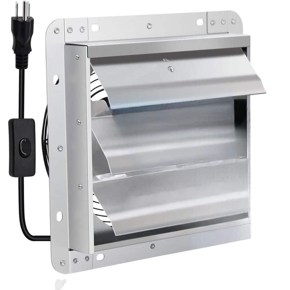 KIWDZFU 12 in. Shutter Exhaust Fan 970 CFM Gable Mount Vent Fan with On ...