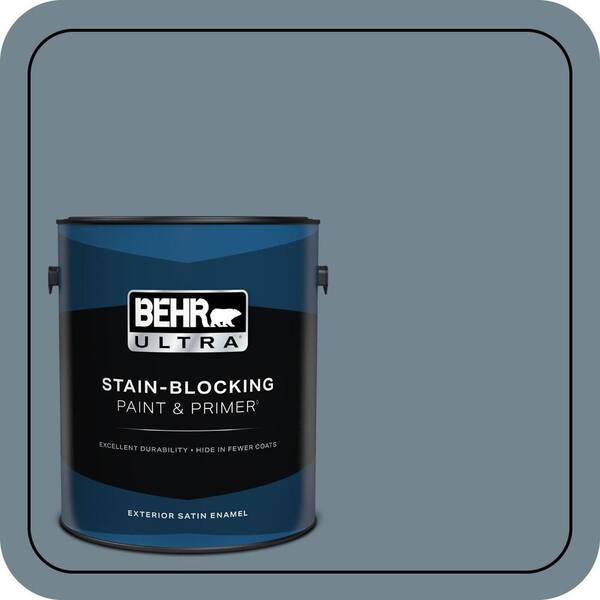 BEHR ULTRA 1 gal. #N480-5 Adirondack Blue Satin Enamel Exterior Paint ...