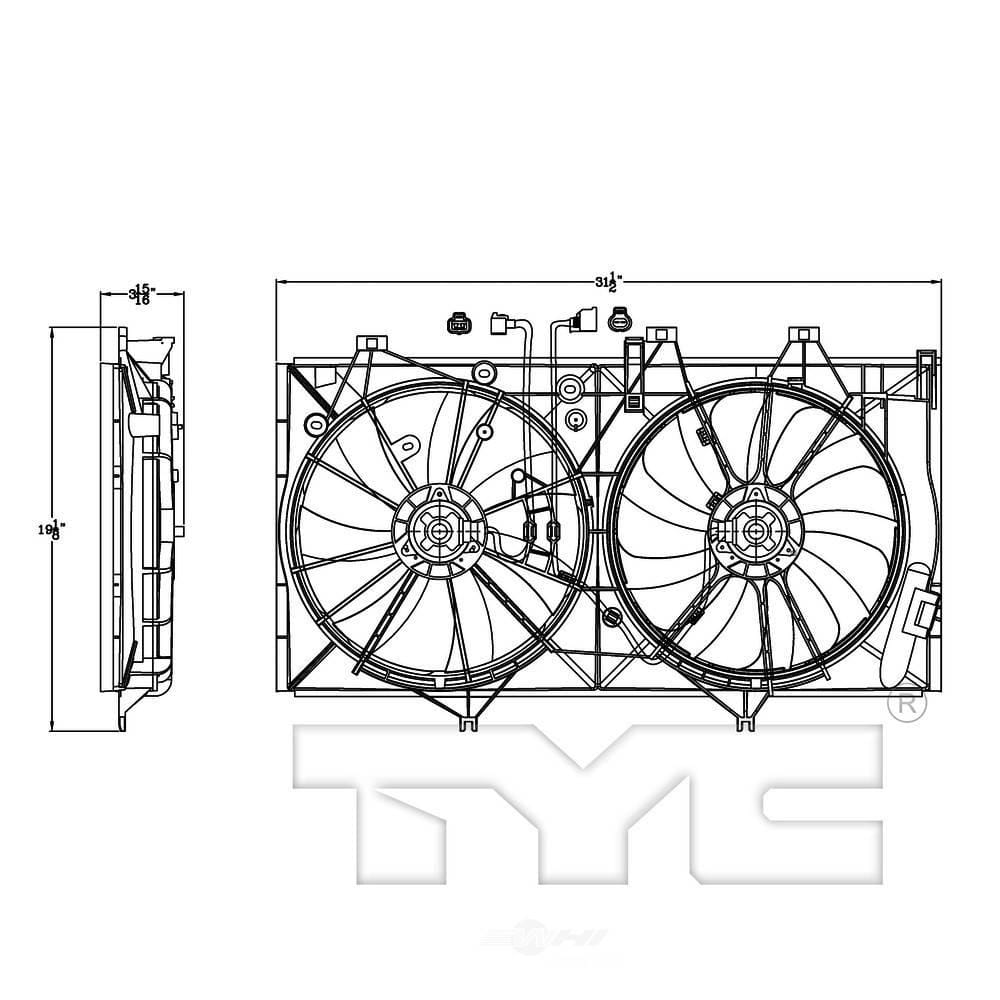 TYC Dual Radiator and Condenser Fan Assembly 622950 - The Home Depot