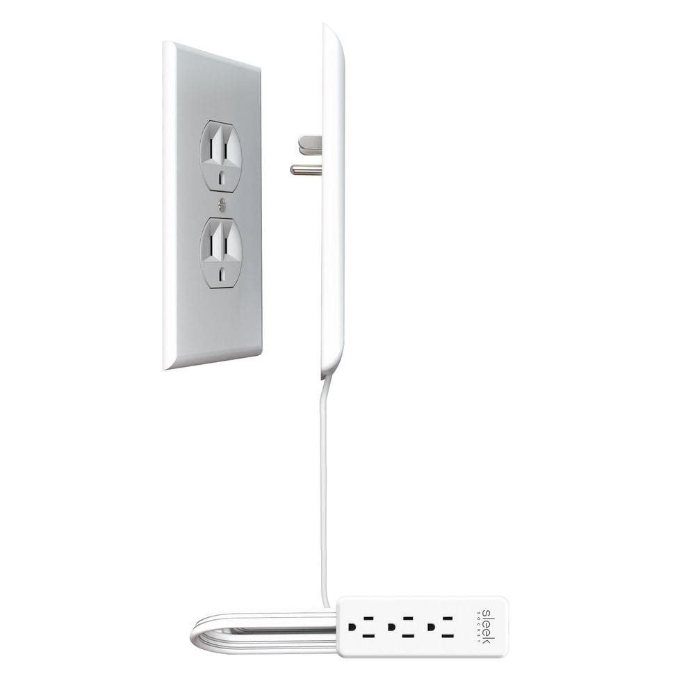 Sleek Socket 3 ft. 3-Outlet Cord and Plug Concealer with Cord ...