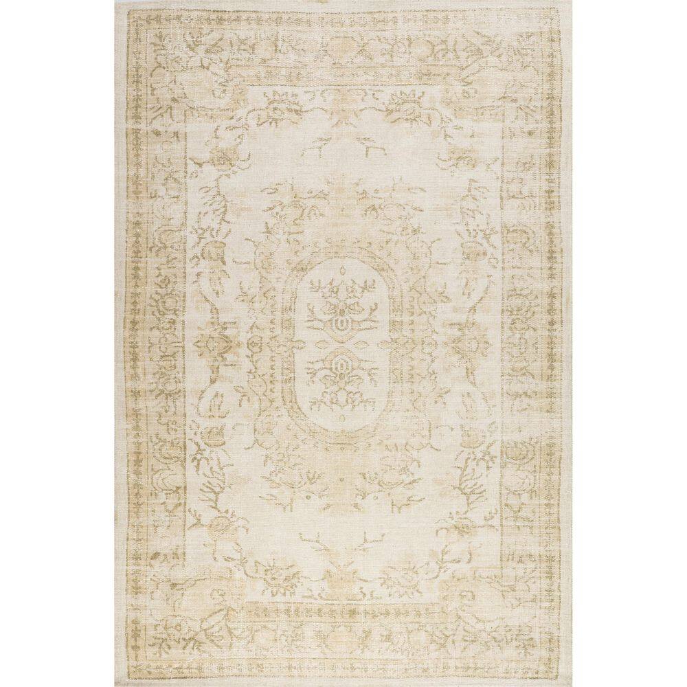 RUGS USA Lauren Liess Castellan Medallion Wool and Cotton Beige 6 ft. x ...