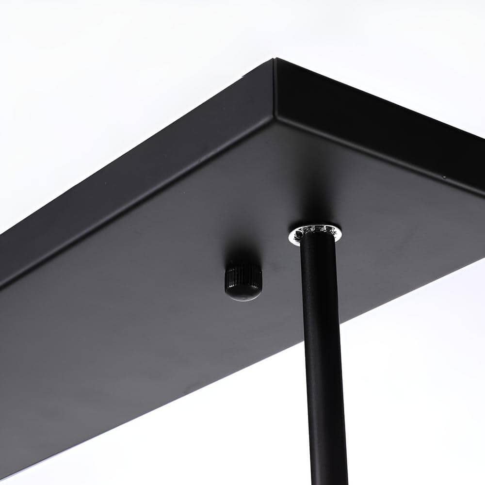 Decomus 240 -Watt 4-Light Matte Black Rectangle Pendant Light without ...