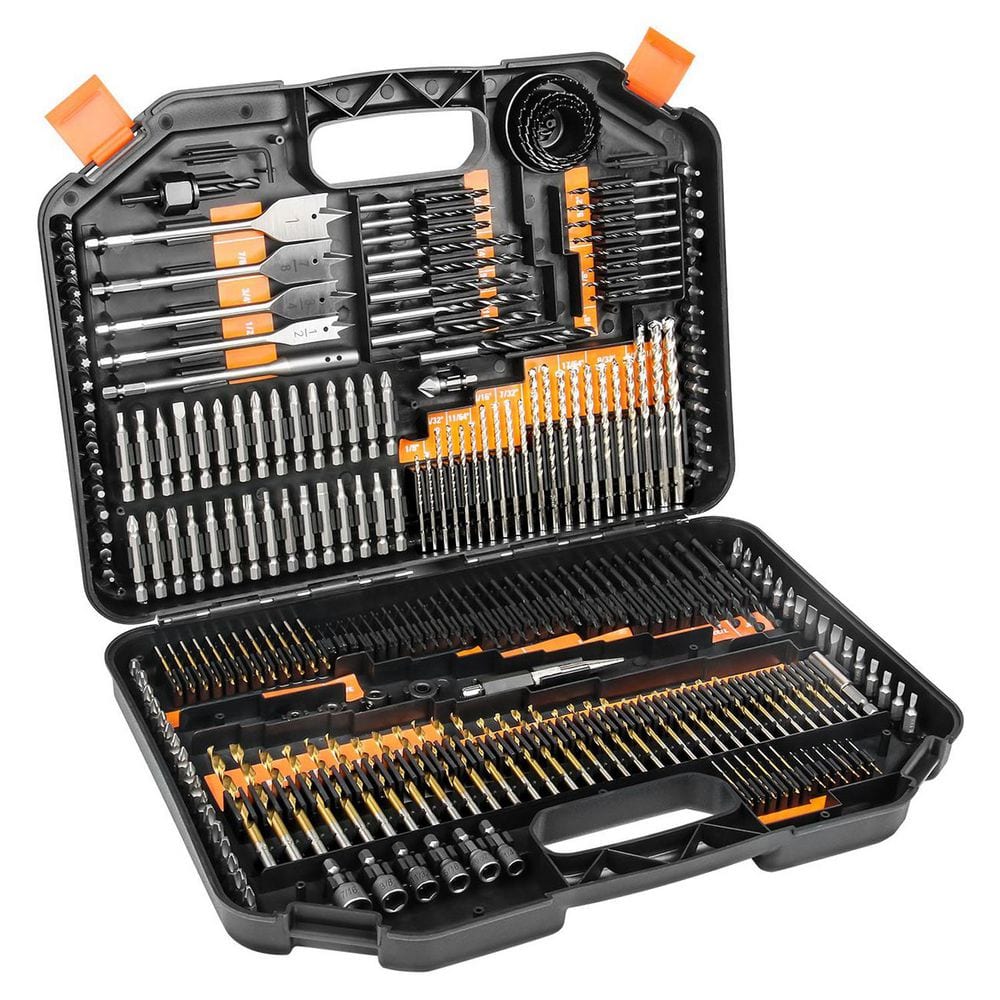 246-Piece High Quality Drill Bit Driver Set with Plastic Carry Case for ...