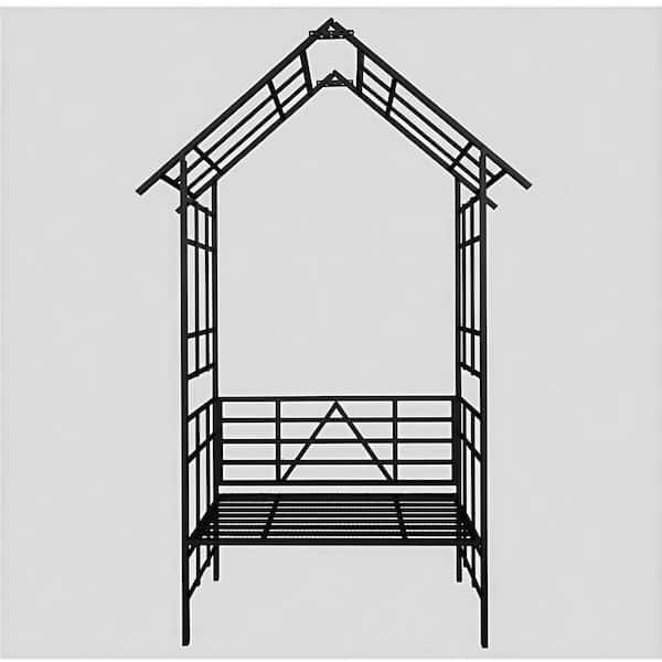 Cesicia 98 in. x 59 in. Metal Garden Arch with 8 Styles Garden Arbor ...