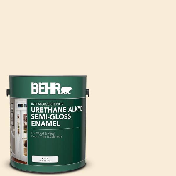 BEHR 1 Gal 310E 1 Cancun Sand Urethane Alkyd Semi Gloss Enamel BEHR 1 Gal 310E 1 Cancun Sand Urethane Alkyd Semi Gloss Enamel
