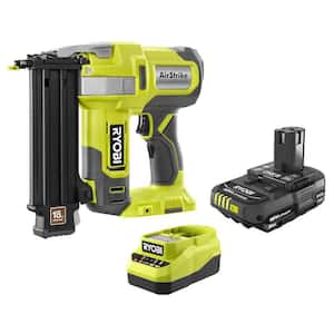 RYOBI ONE+ 18V 18-Gauge Cordless AirStrike Brad Nailer with Cordless 5 ...