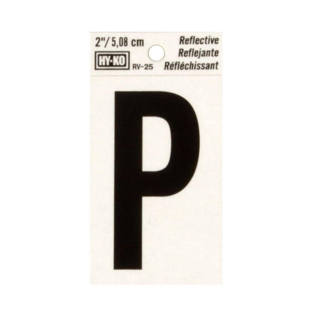 HY-KO 2 in. Vinyl Reflective Letter P RV-25/P - The Home Depot