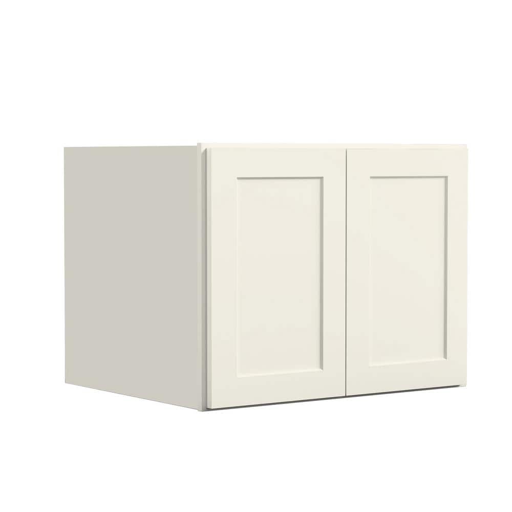 Hausvita 30 in. W x 24 in. D x 24 in. H in Antique White Plywood Ready to Assemble Kitchen Wall ...