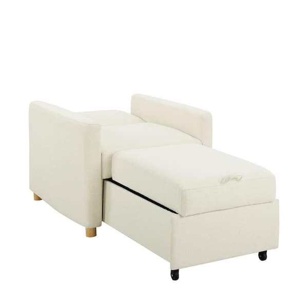 Serta Corwin 36 in. Ivory Polyester Twin Convertible Chair 111A007IVO