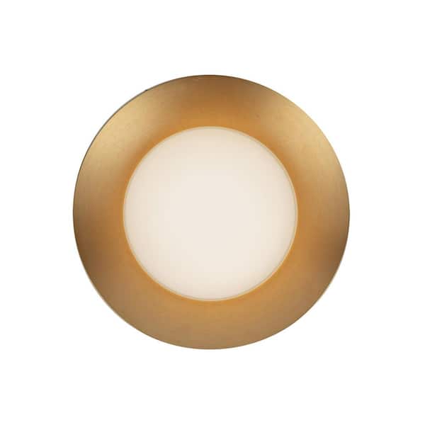 KUZCO Cleo 9-in 1 Light 11-Watt Brushed Gold/Opal Glass Integrated LED Wall Sconce WS77909-BG/OP ...